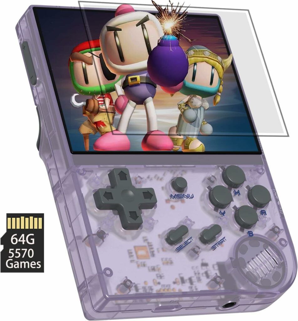 RG35XX Handheld Game Console Support Linux, 3.5 Inch IPS Screen 64G SD Card 4452 Classic Games ...